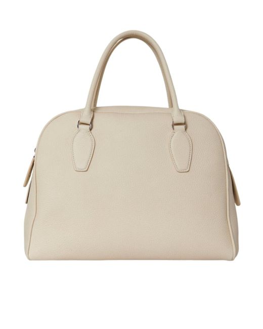 The Row India 12 Leather Handbag in Natural | Lyst
