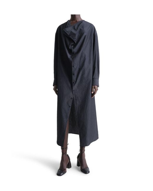 Lemaire Soft Collar Midi Dress in Blue | Lyst