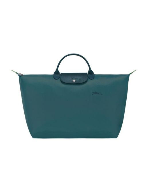 Longchamp Le Pliage Logo Travel Bag in Blue | Lyst