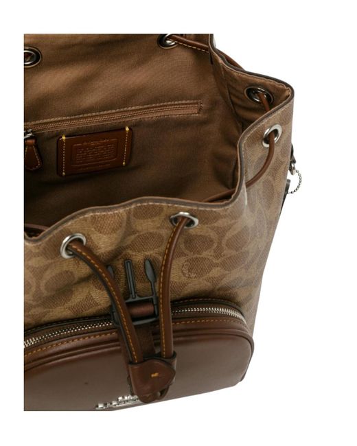 COACH Drawstring Backpack in Brown | Lyst