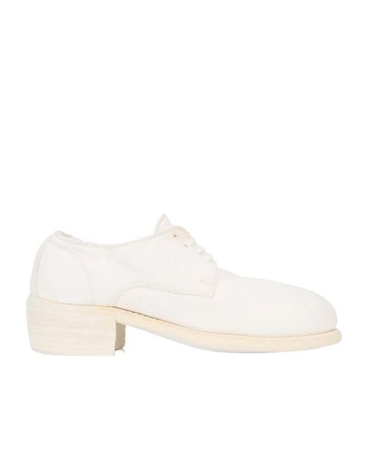 Guidi Logo Derby Shoes in White | Lyst