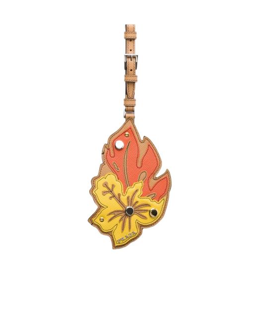 Prada Saffiano Leather Name Tag in White for Men | Lyst