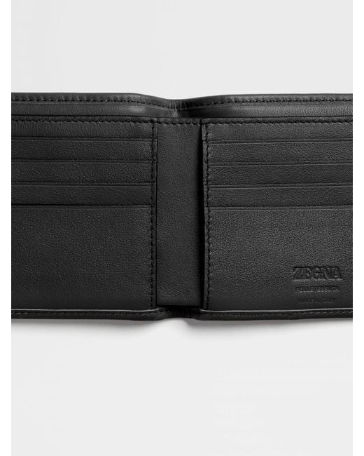 ZEGNA Z Logo Lettering Woven Bi-Fold Wallet in Black for Men | Lyst