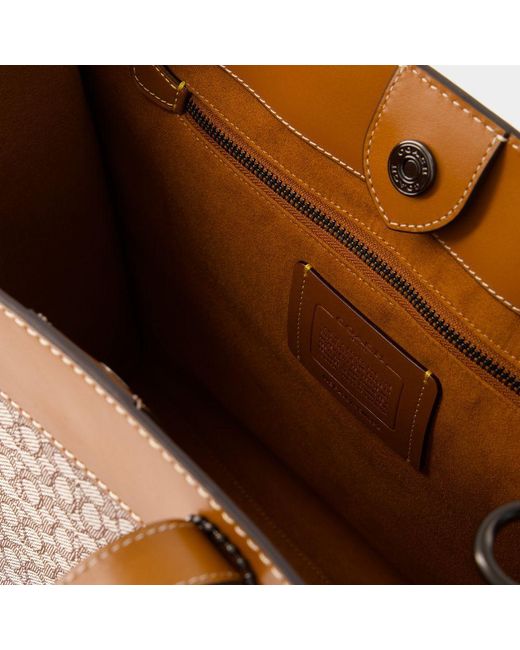 COACH Field Logo-Jacquard Tote Bag in Brown for Men | Lyst