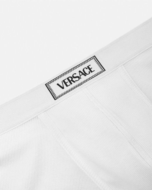 Versace Logo Label Underwear in White for Men | Lyst