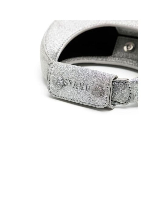 STAUD Good Night Moon Metallic Effect Crossbody Bag in Gray | Lyst