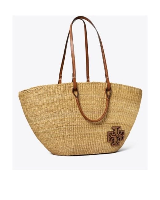 Tory Burch Ella Straw Tote Bag in Natural | Lyst