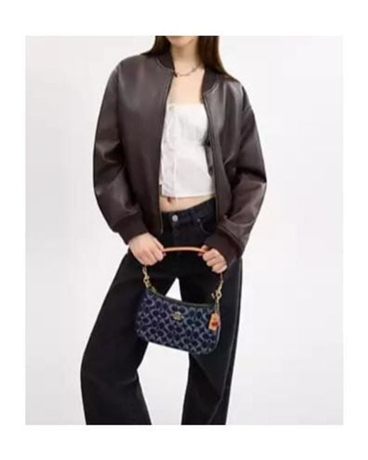 COACH Teri's Iconic Denim Shoulder Bag in Blue | Lyst