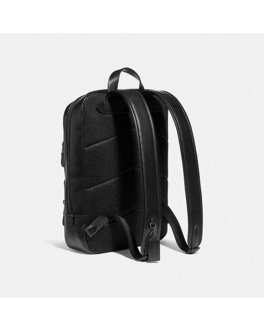 COACH Monogram-Print Leather Backpack in Black for Men | Lyst