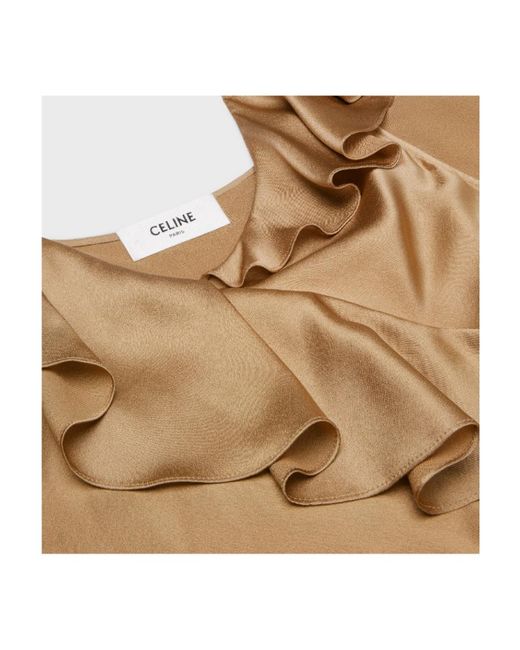 Celine Asymmetrical Lingerie Dress in Metallic | Lyst