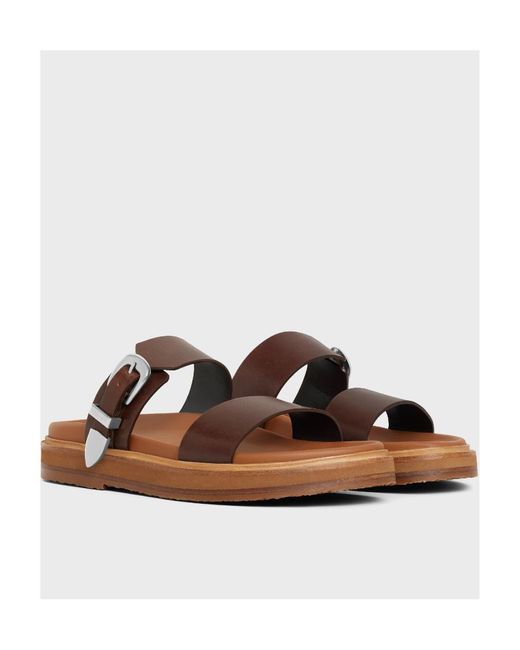 Celine Logo Flip-Flops in Brown for Men | Lyst