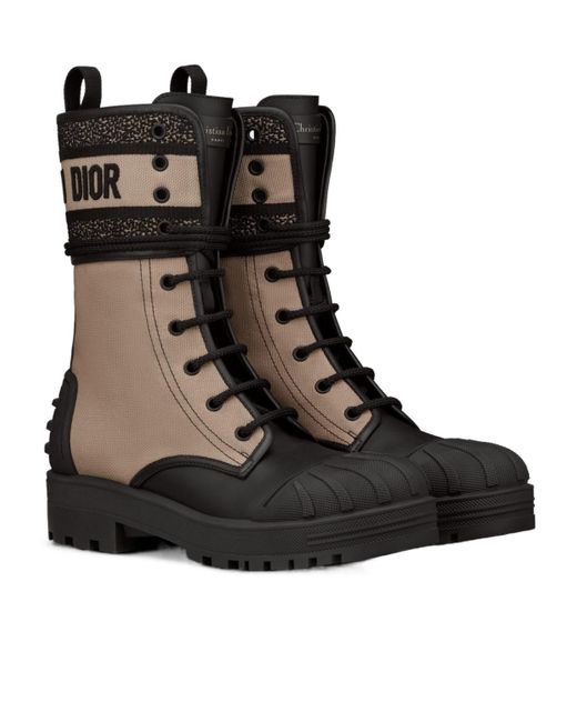 Dior D-Major Laced Short Boots in Black | Lyst