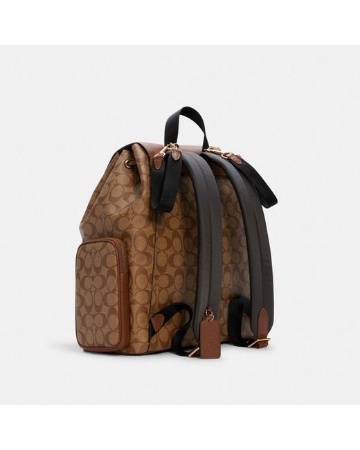 COACH Logo Backpack in Brown | Lyst