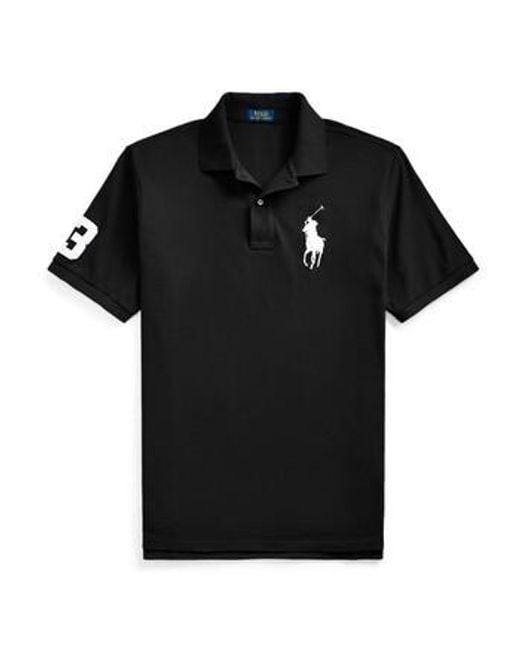 Polo Ralph Lauren Logo Embroidered Polo Shirt in Black for Men | Lyst