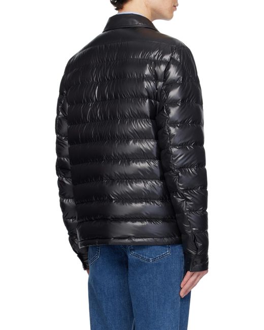 Moncler Logo Patch Down Jacket in Black for Men | Lyst