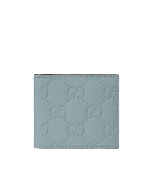 Gucci Gg Supreme Bi-Fold Wallet in Blue for Men | Lyst