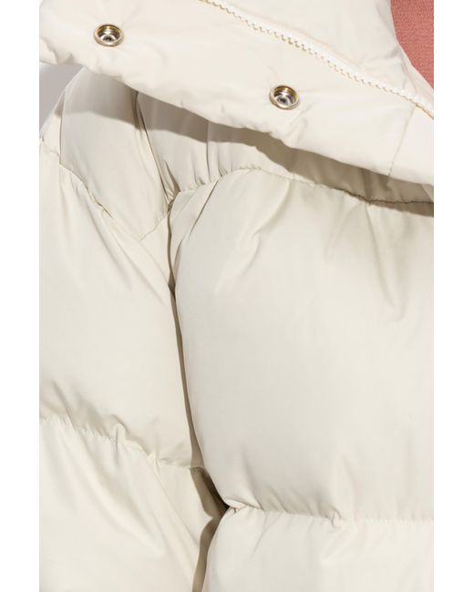 Acne Studios Logo Long-Sleeved Down Jacket in White | Lyst