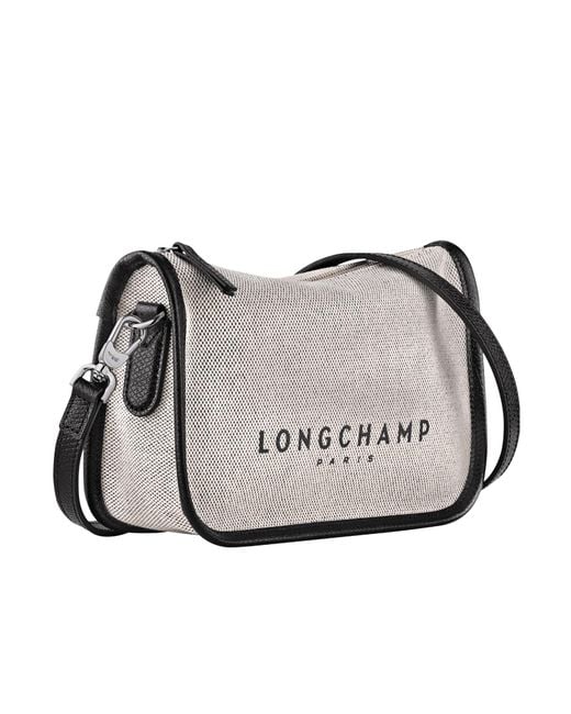 Longchamp Essential Toile East/West Crossbody Bag in Gray | Lyst