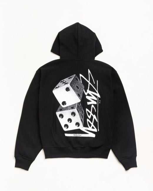 Stussy Tall Dice Zip Hoodie in Black for Men | Lyst UK