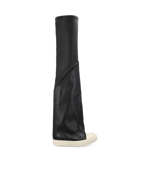 Rick Owens Contrast-Toe Thigh-High Boots in White | Lyst