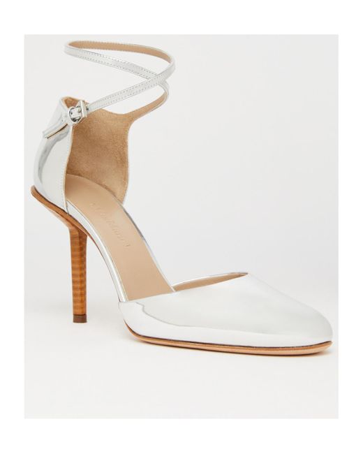 Max Mara Round Head Mary Jane High Heels in White | Lyst