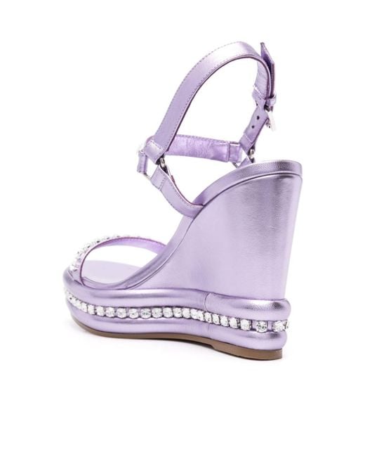 Christian Louboutin Pyrastrass Diamond Wedges in Purple | Lyst