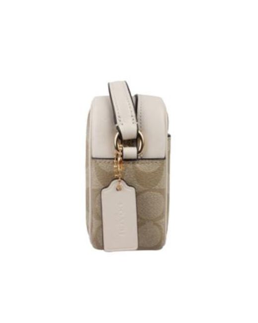 COACH Mini Jamie Logo Shoulder Bag in Natural | Lyst