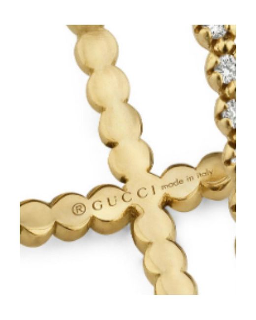 Gucci Crossed Logo Logo Ring in Metallic | Lyst
