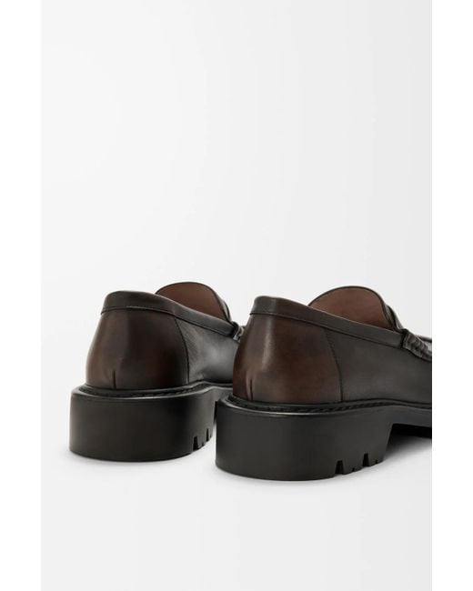 Loewe Sierra Square Toe Loafers in Black for Men | Lyst