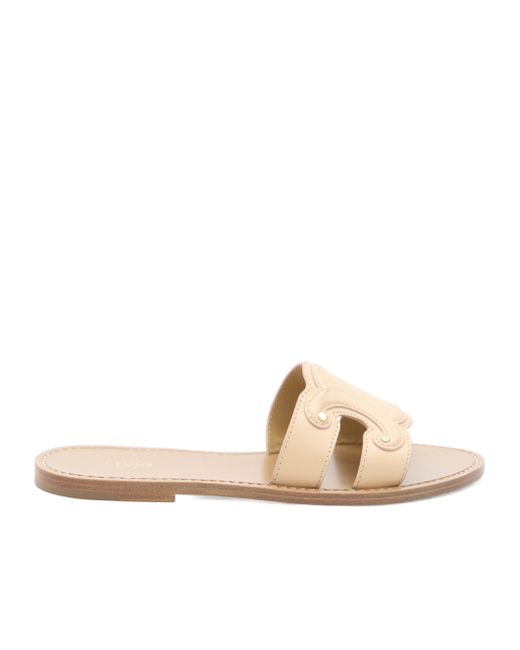 Celine Triomphe Mule in Natural | Lyst