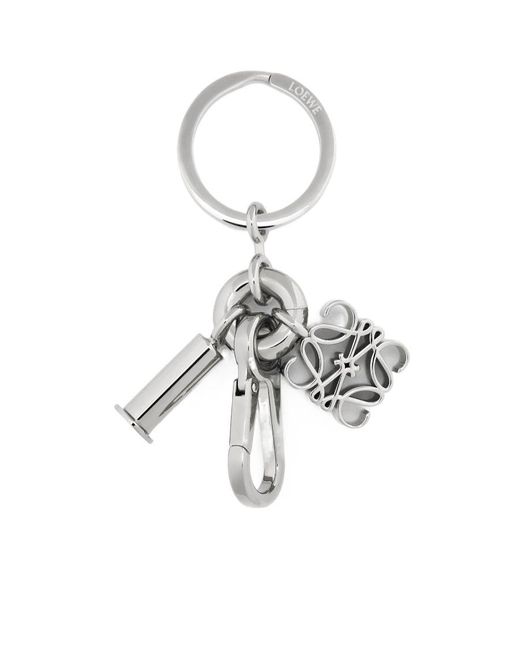 Loewe Logo Key Chain in White for Men | Lyst