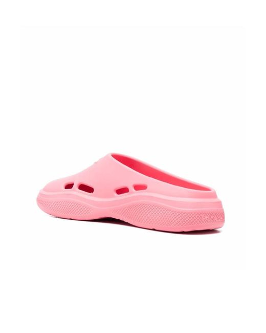 Prada Foam Rubber Mules in Pink | Lyst