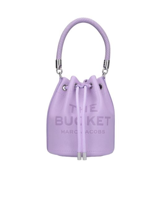 Marc Jacobs Logo Embossed Bucket Bag in Purple | Lyst