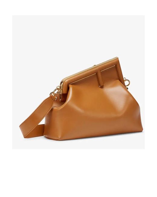 Fendi Medium First Clutch Bag in Brown | Lyst