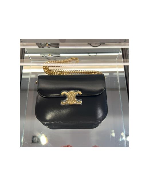 Celine College Triomphe Bag in Black | Lyst
