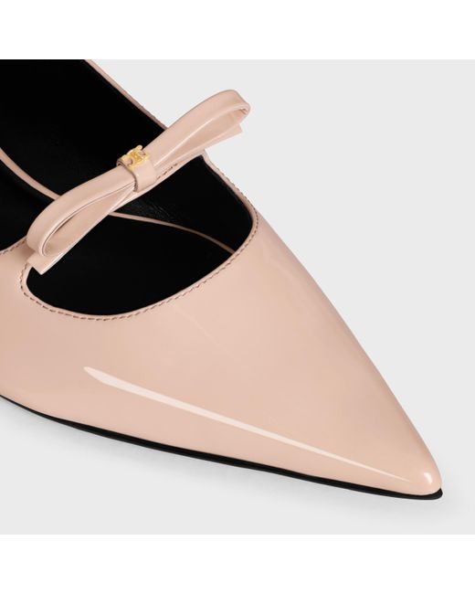 Celine Suzy Pointy Toe Ballerina in Natural | Lyst