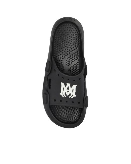 Amiri Logo Slippers in Black for Men | Lyst