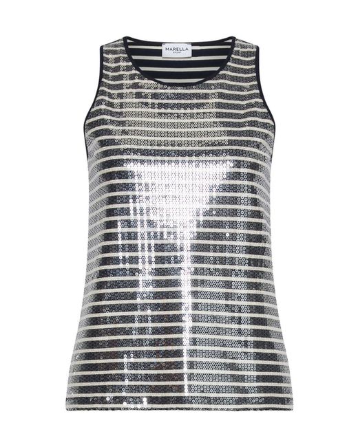 Marella Sequined Vest in Gray | Lyst