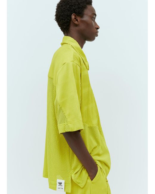 adidas Originals Trefoil-Logo Mesh-Panel Jacket in Yellow for Men | Lyst