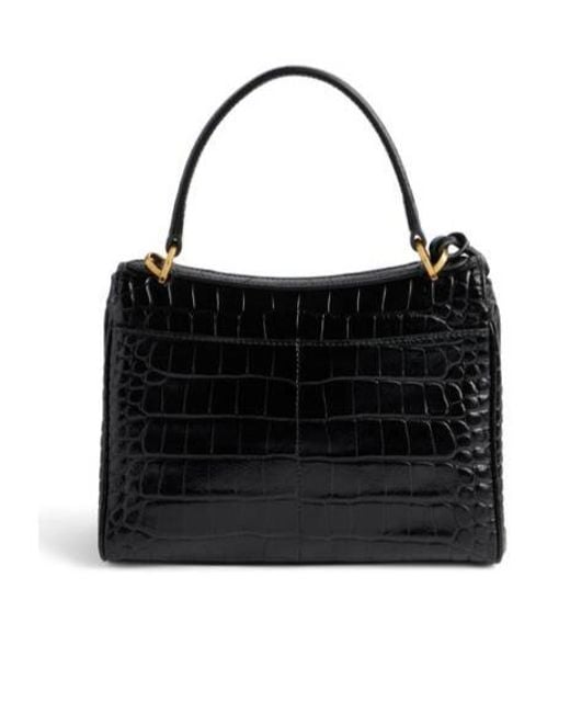 Balenciaga Rodeo Mini Handbag Crocodile Embossed in Black | Lyst