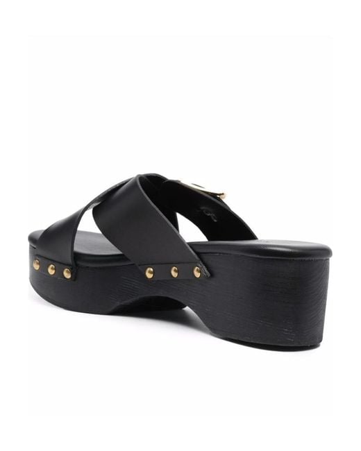 Ancient Greek Sandals Logo Buckle Sandals in Black | Lyst