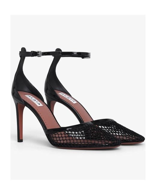 Alaïa 90Mm Fishnet Pumps in Black | Lyst
