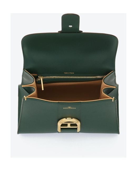 Delvaux Box Logo Shoulder Bag in Green | Lyst