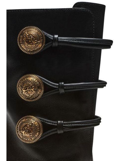 Balmain Alma Logo And Ankle Boots in Black | Lyst