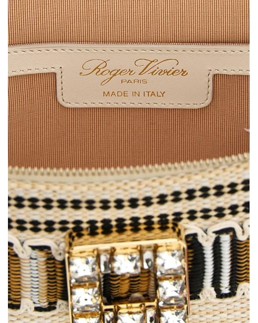 Roger Vivier Vanity Très Vivier Micro Shoulder Bag in Natural | Lyst