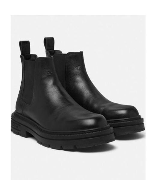 Versace Adriano Leather Chelsea Boots in Black for Men | Lyst