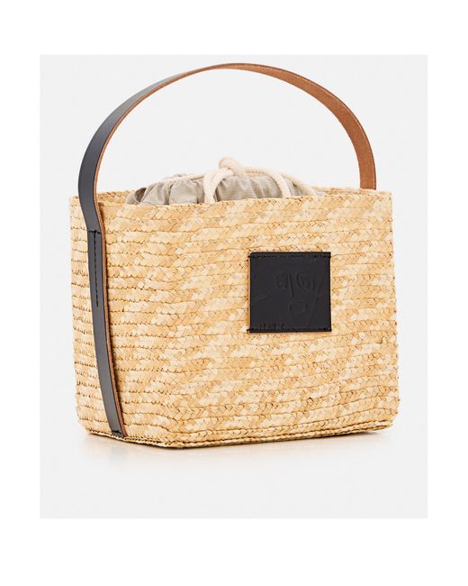 Plan C Straw Basket in White | Lyst