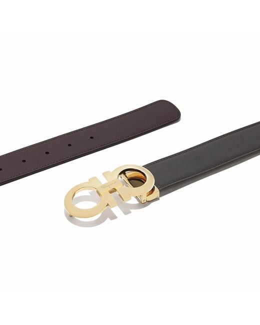 Ferragamo Gancini Adjustable Double-Sided Belt in White for Men | Lyst UK