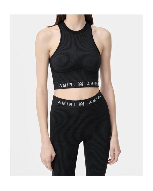 Amiri Rib Seamless Vest in Black | Lyst