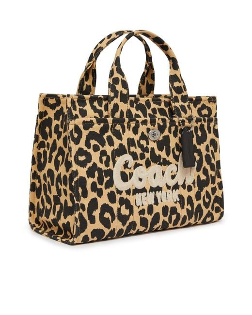 COACH Leopard Cargo Totebag in Metallic | Lyst